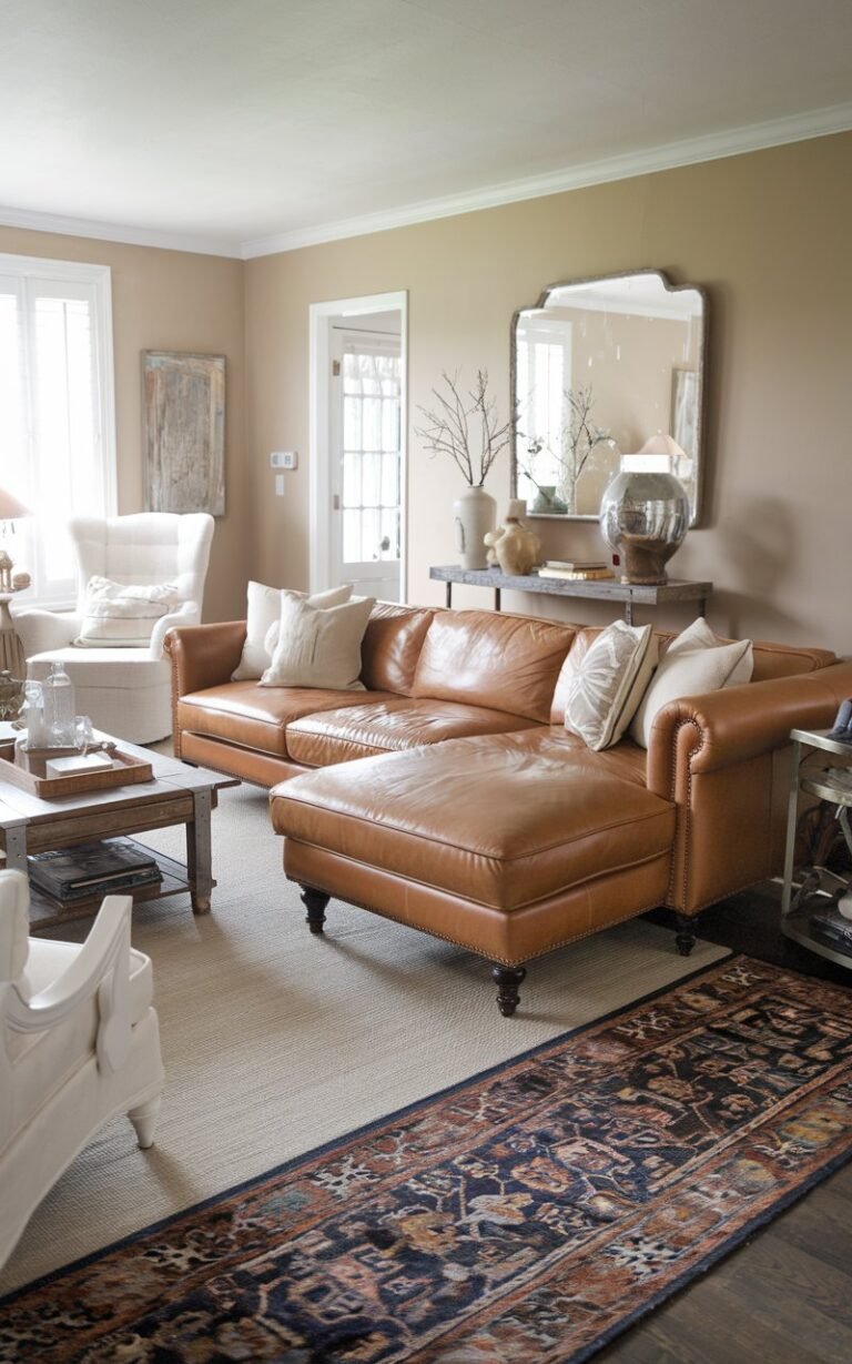 Ready for a Living Room Glow-Up? These 97 Tan Leather Couch Ideas ...